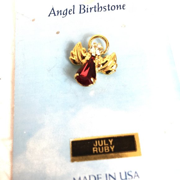Source Unknown | Jewelry | Austrian Crystal Ruby Guardian Angel Pendant ...